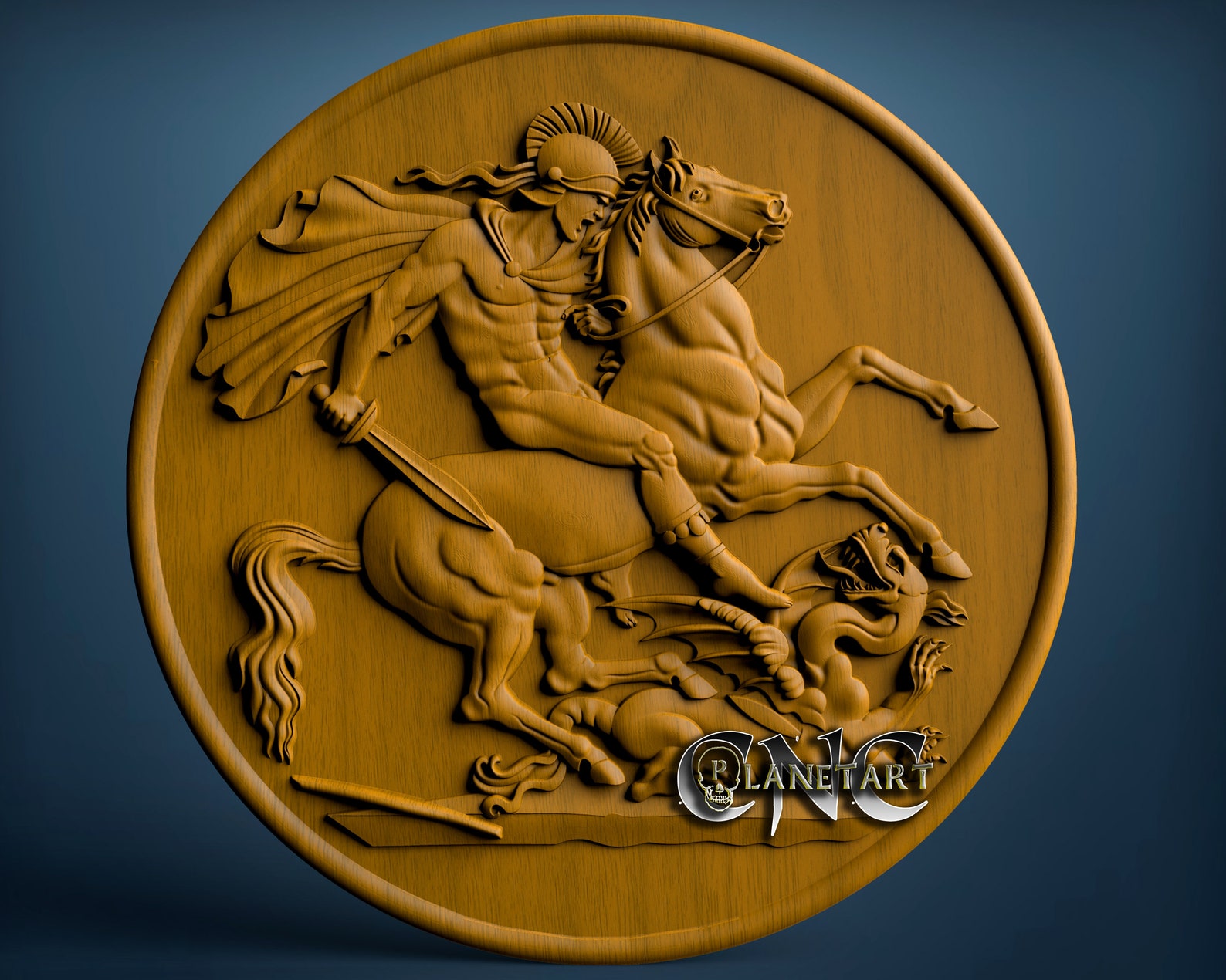 Saint George 3D STL Model CNC Router Engraver Artcam | Etsy