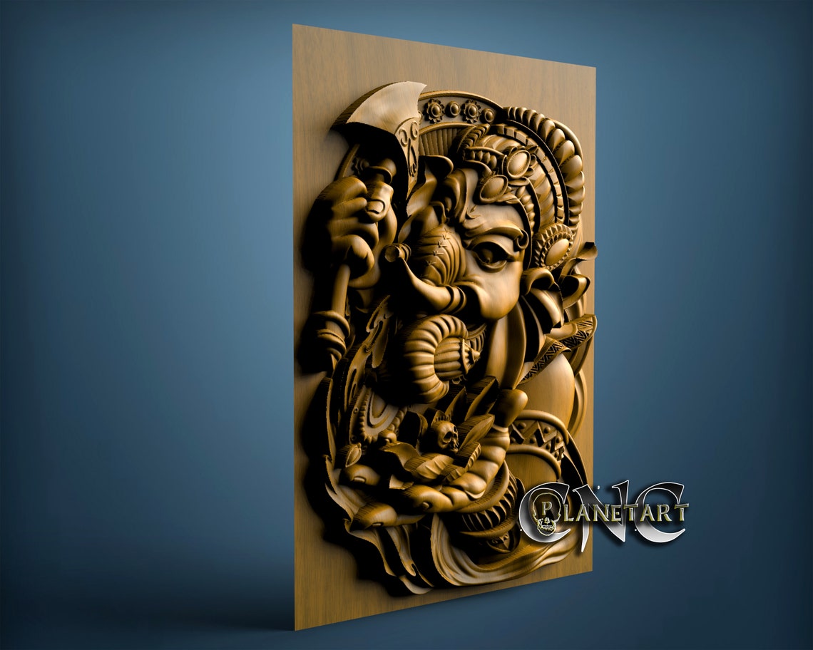 Indian Elephant God Ganesha 3d Stl Model Cnc Router Etsy
