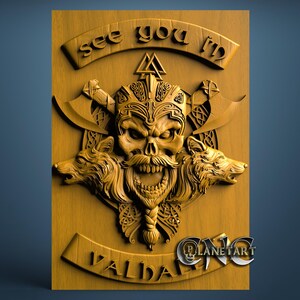 See in Valhalla Viking, 3D STL Model, CNC Router Engraver, Artcam ...