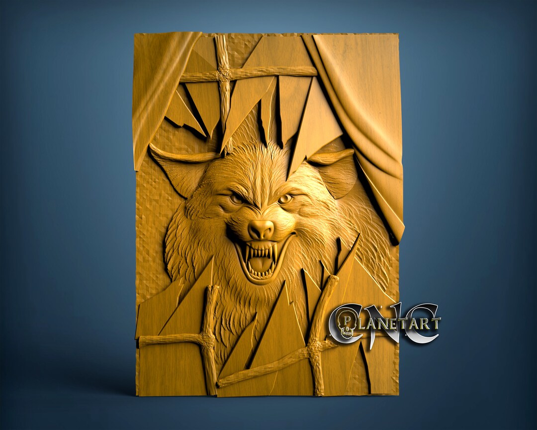 Wolf, 3D STL Model, CNC Router Engraver, Artcam, Aspire, CNC Files ...