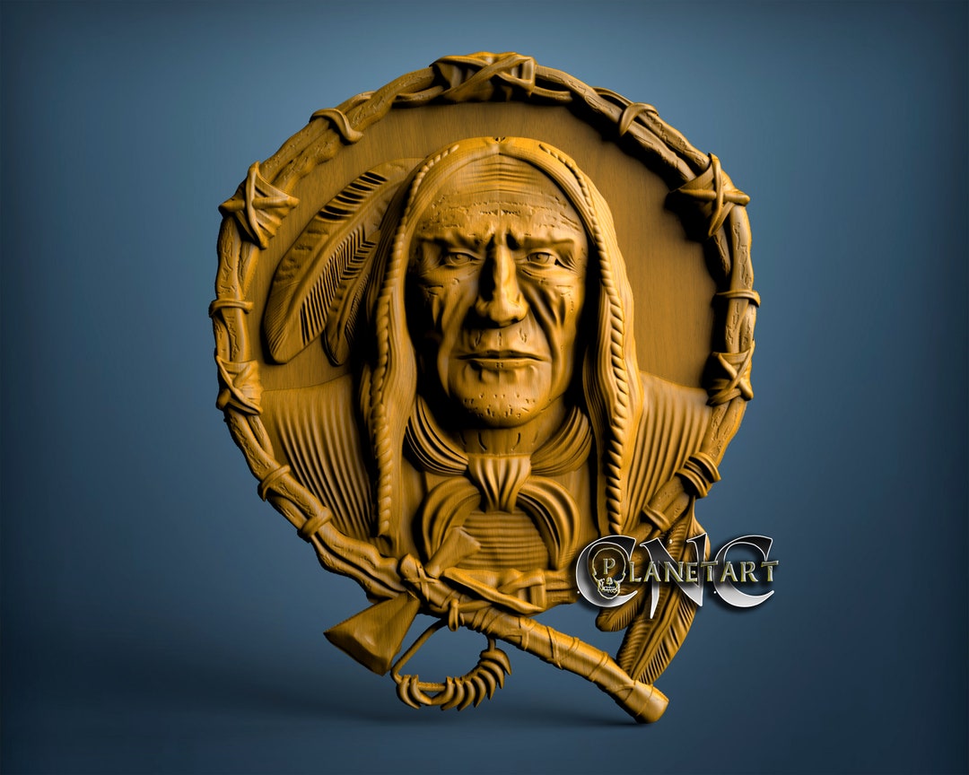 Native American, 3D STL Model, CNC Router Engraver, Artcam, Aspire, CNC ...