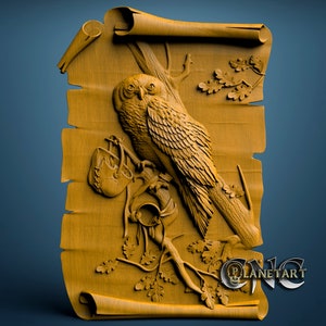 Owl, 3D STL Model, CNC Router Engraver, Artcam, Aspire, CNC Files, Wood ...