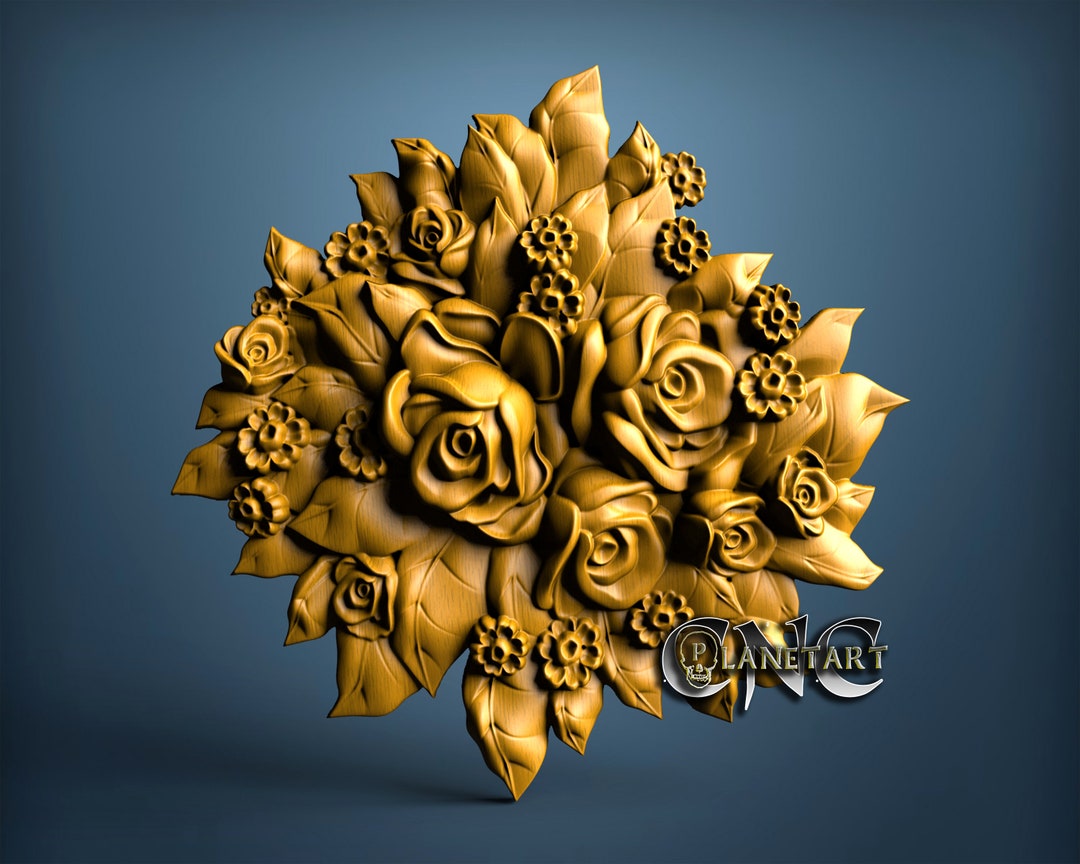 Roses, 3D STL Model, CNC Router Engraver, Artcam, Aspire, CNC Files ...