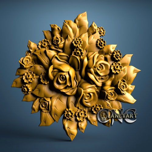 Flowers 3D STL Model CNC Router Engraver Artcam Aspire - Etsy