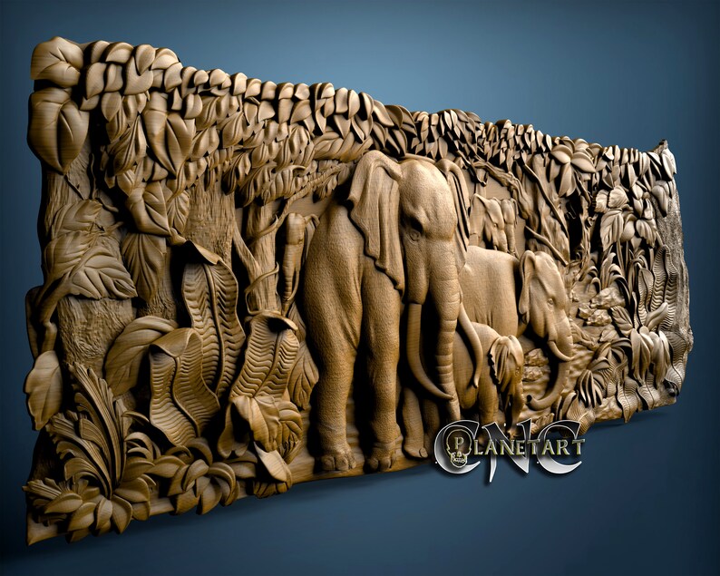 Elephants 3D STL Model CNC Router Engraver Artcam Aspire - Etsy