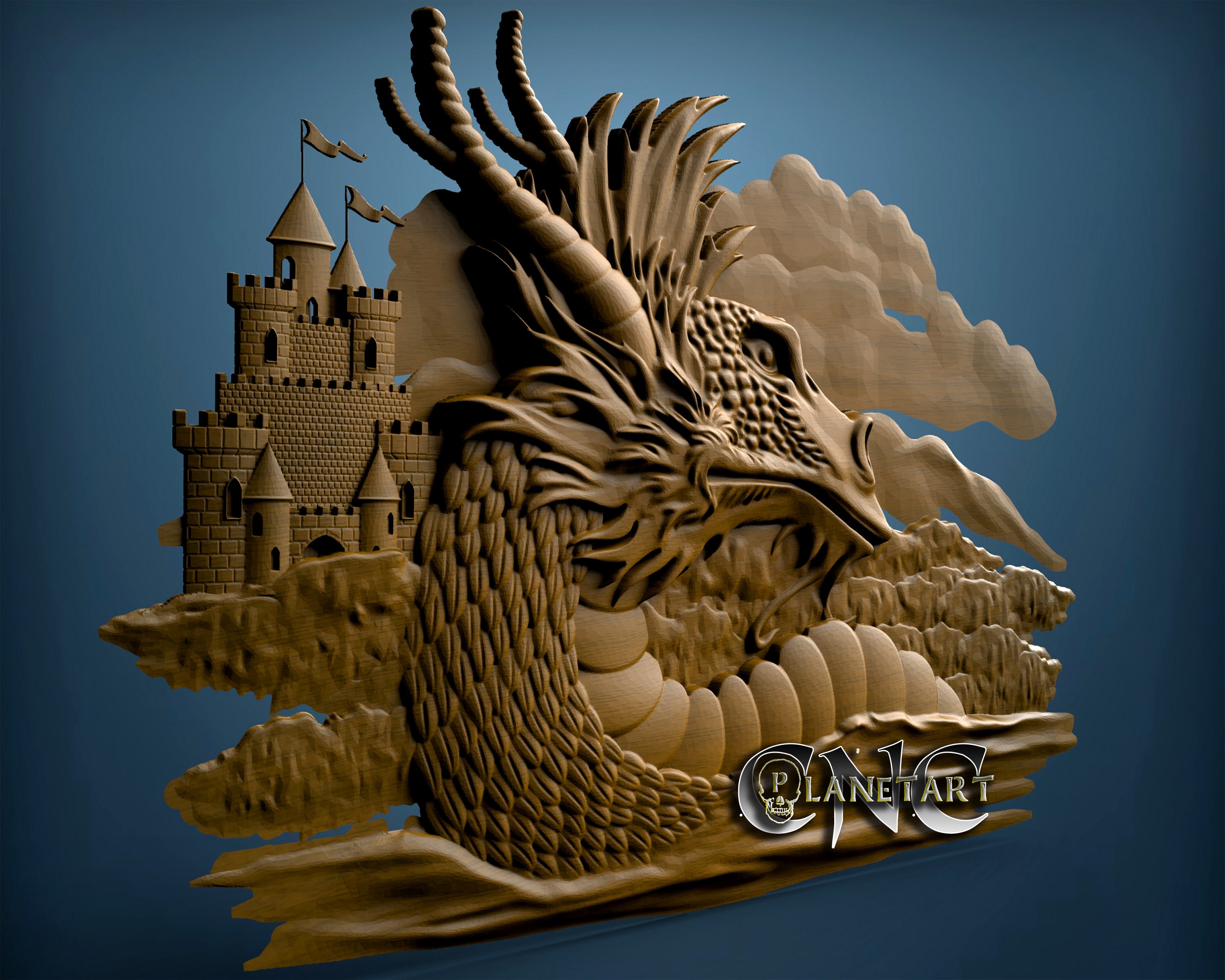 Dragon 3D STL Model CNC Router Engraver Artcam Aspire CNC | Etsy Canada