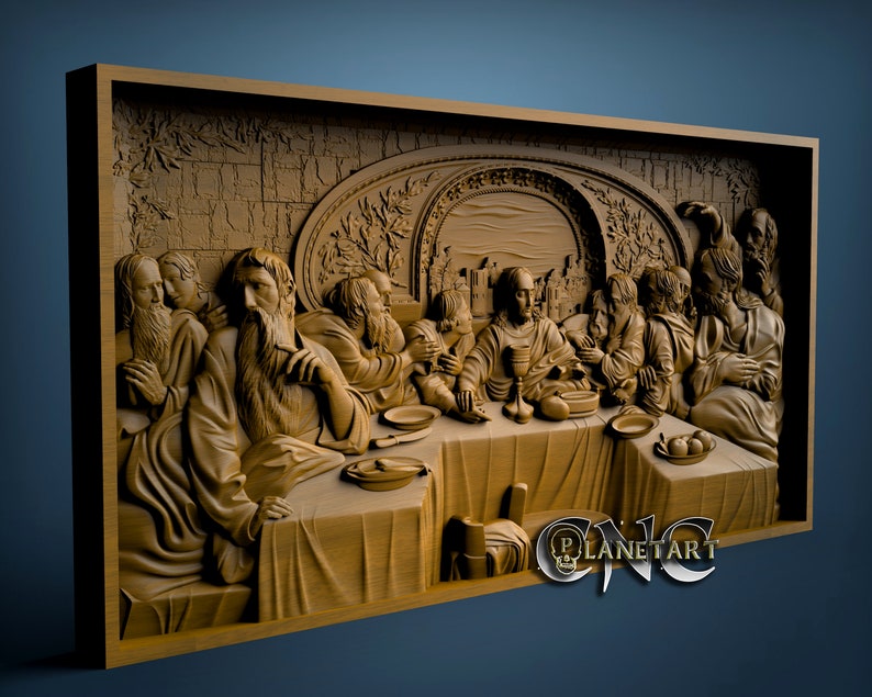 The Last Supper 3d Stl Model Cnc Router Engraver Artcam Etsy