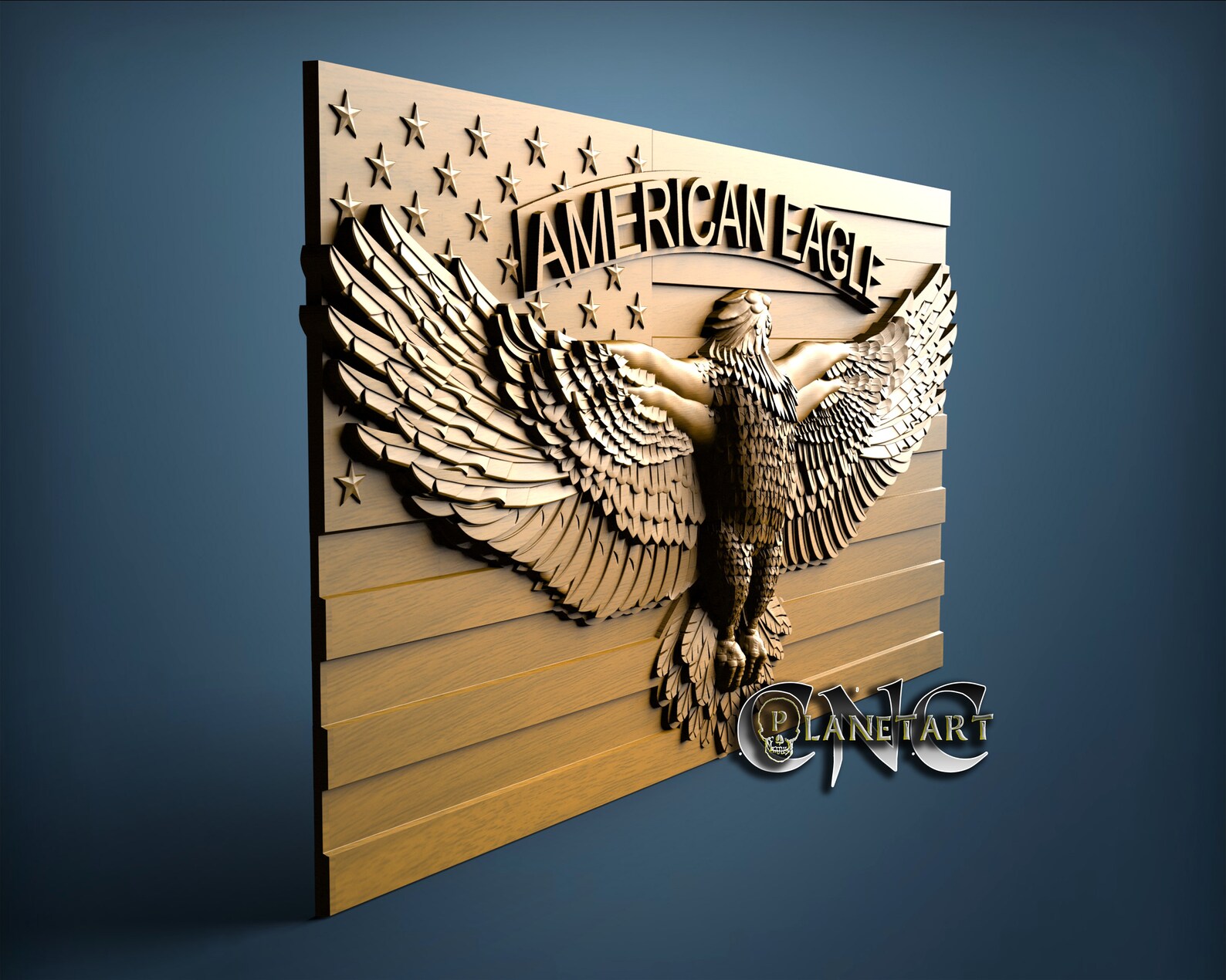 American Eagle 3D STL Model CNC Router Engraver Artcam - Etsy