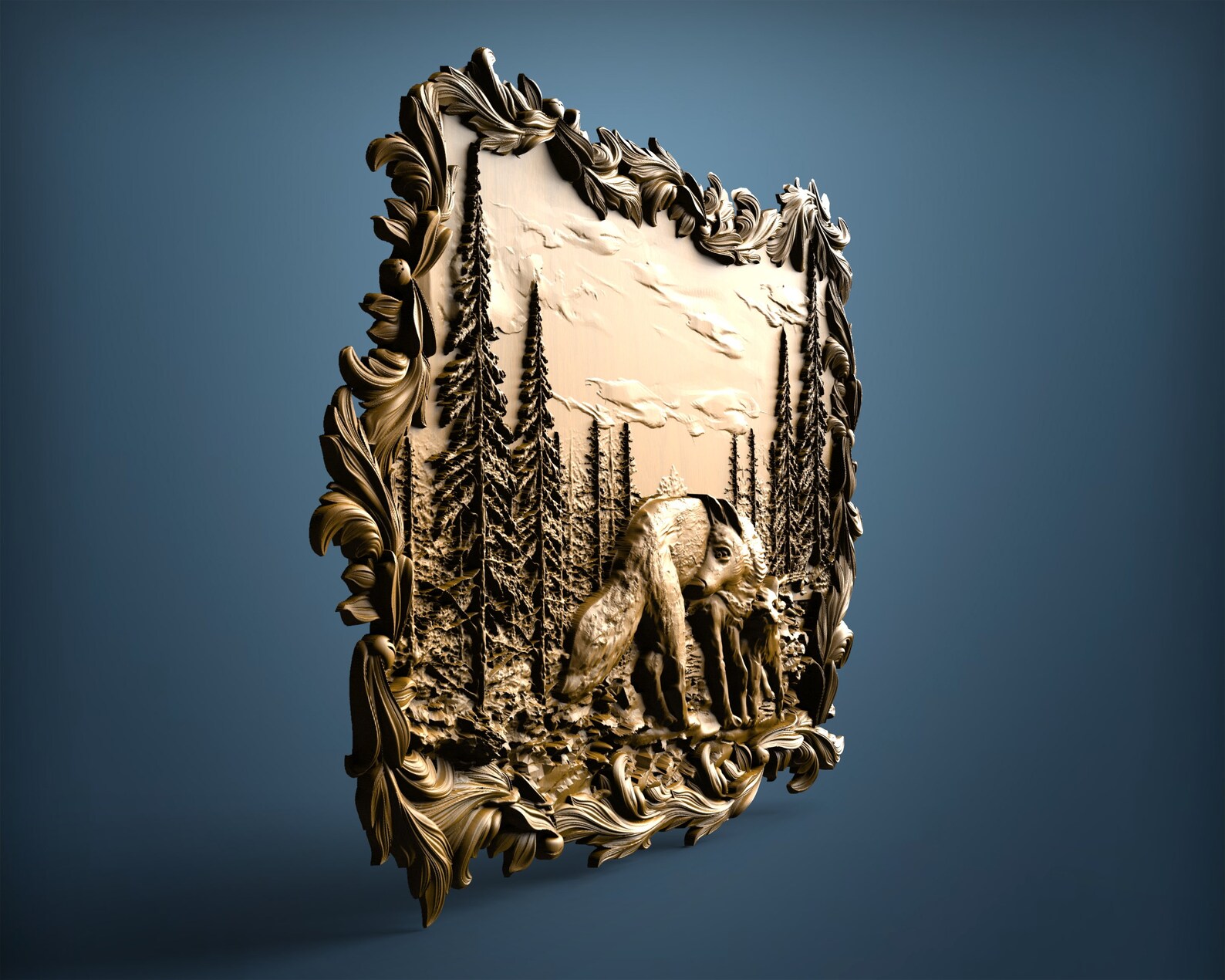 Wolf 3D STL Model CNC Router Engraver Artcam Aspire CNC - Etsy