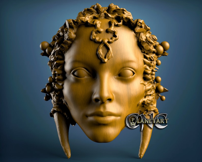 Artistic Woman Face 3d Stl Model Cnc Router Engraver Etsy