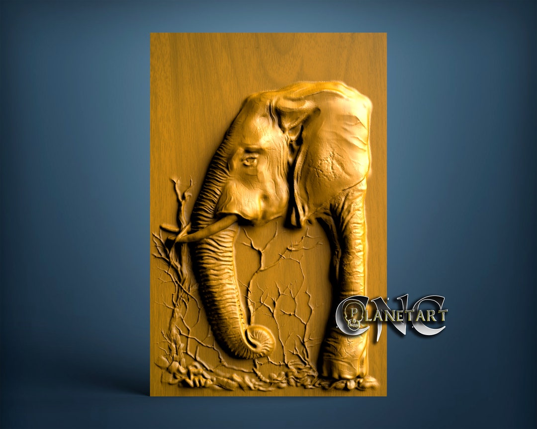 Elephant, 3D STL Model, CNC Router Engraver, Artcam, Aspire, CNC Files ...