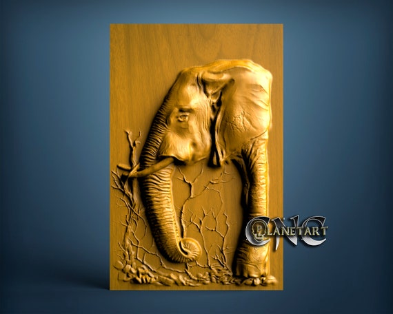 Elephant 3D STL Model CNC Router Engraver Artcam Aspire - Etsy