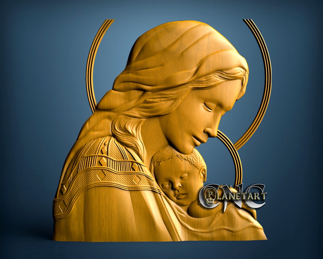 Mother of God, 3D STL Model, CNC Router Engraver, Artcam, Aspire, CNC ...