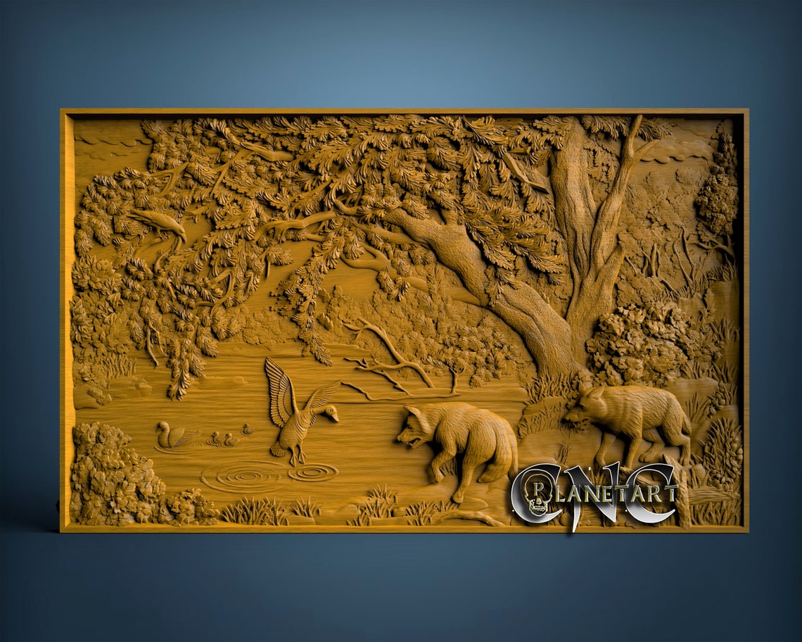 Forest View 3D STL Model CNC Router Engraver Artcam - Etsy