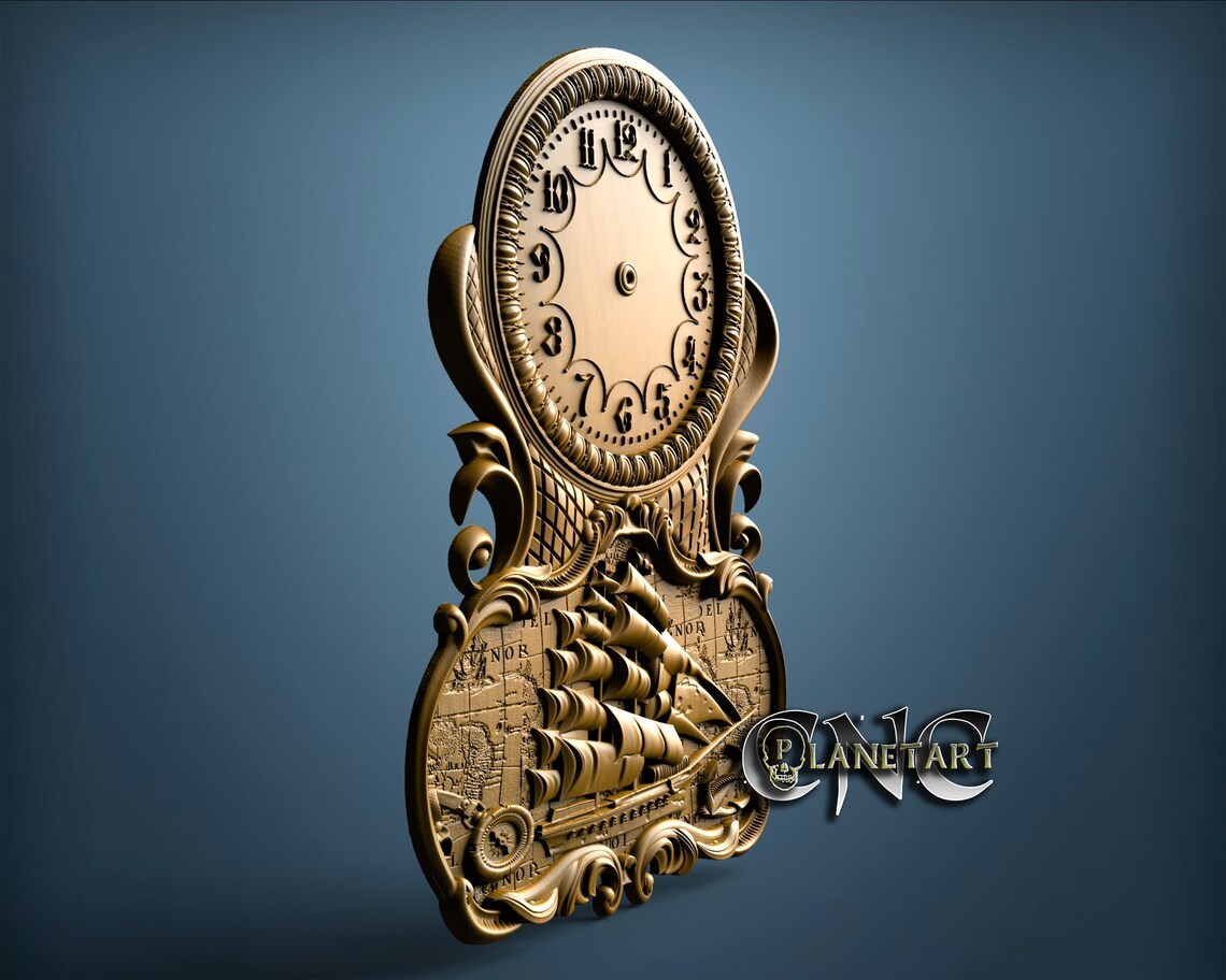 Pirate Ship Clock3d STL Model CNC Router Engraver Artcam | Etsy Canada