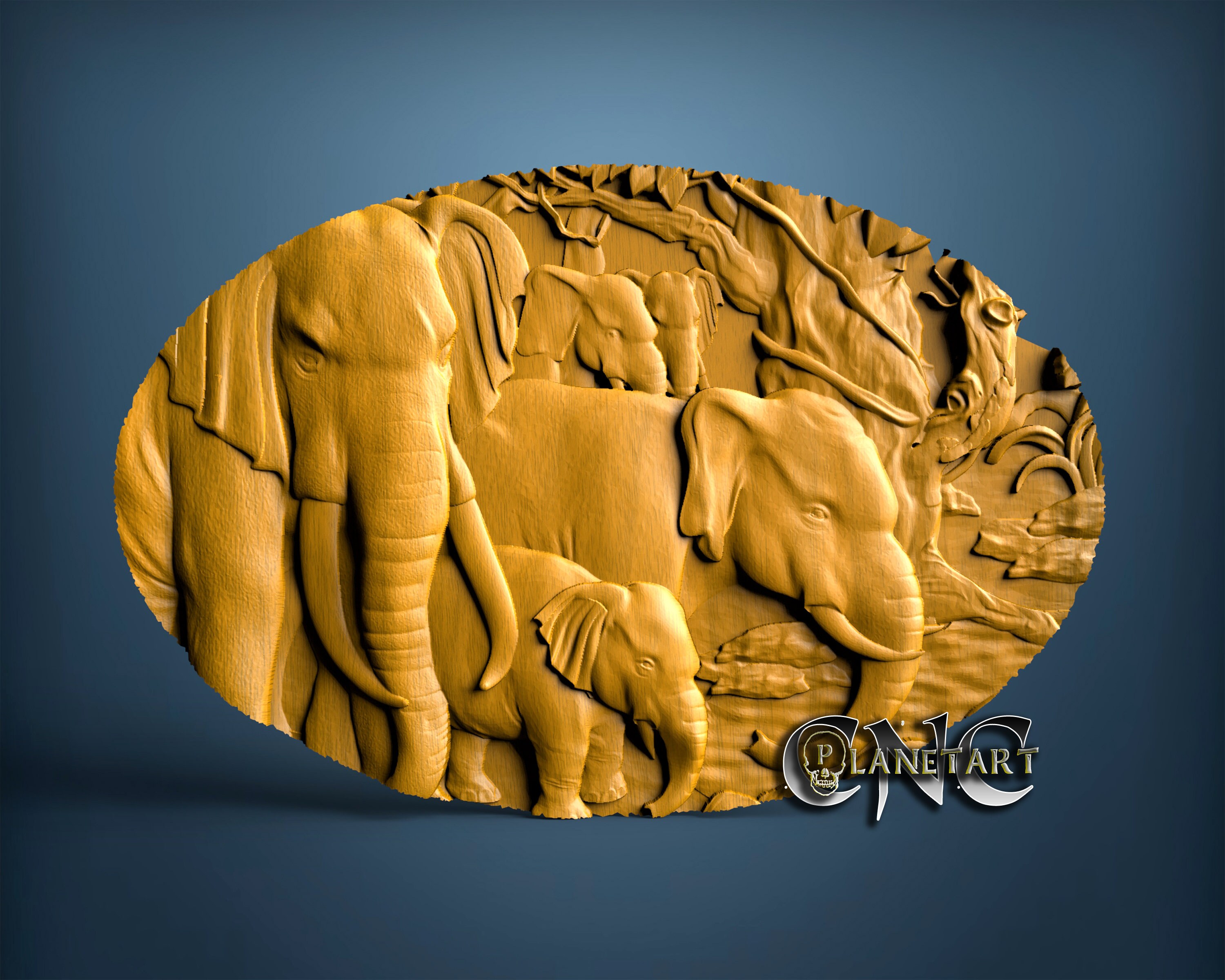 Elephants, 3D STL Model, CNC Router Engraver, Artcam, Aspire, CNC Files ...