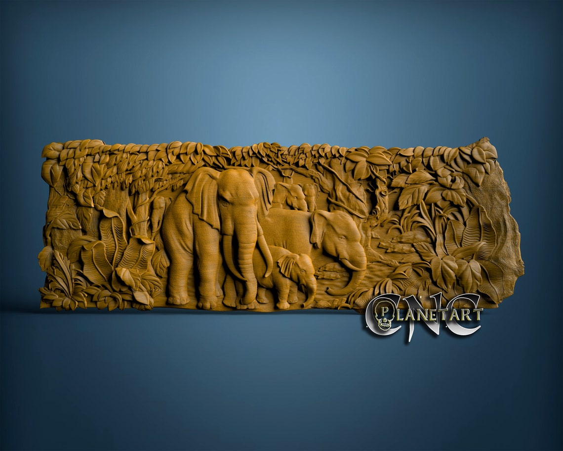 Elephants 3D STL Model CNC Router Engraver Artcam Aspire - Etsy