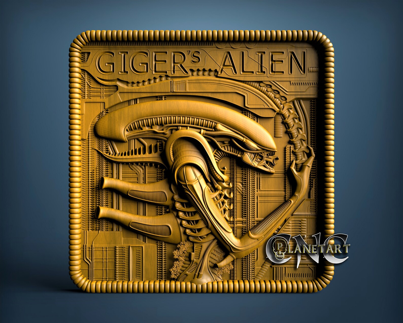 Gigers Alien Wall 3D STL Model CNC Router Engraver Artcam | Etsy