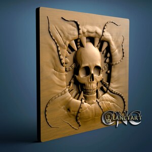 Skull, 3D STL Model, CNC Router Engraver, Artcam, Aspire, CNC Files ...