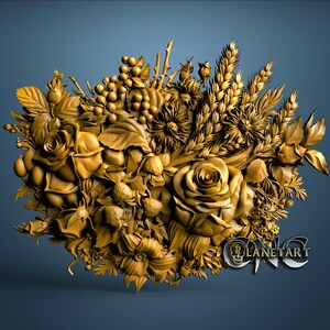 Flowers, 3D STL Model, CNC Router Engraver, Artcam, Aspire, CNC Files ...