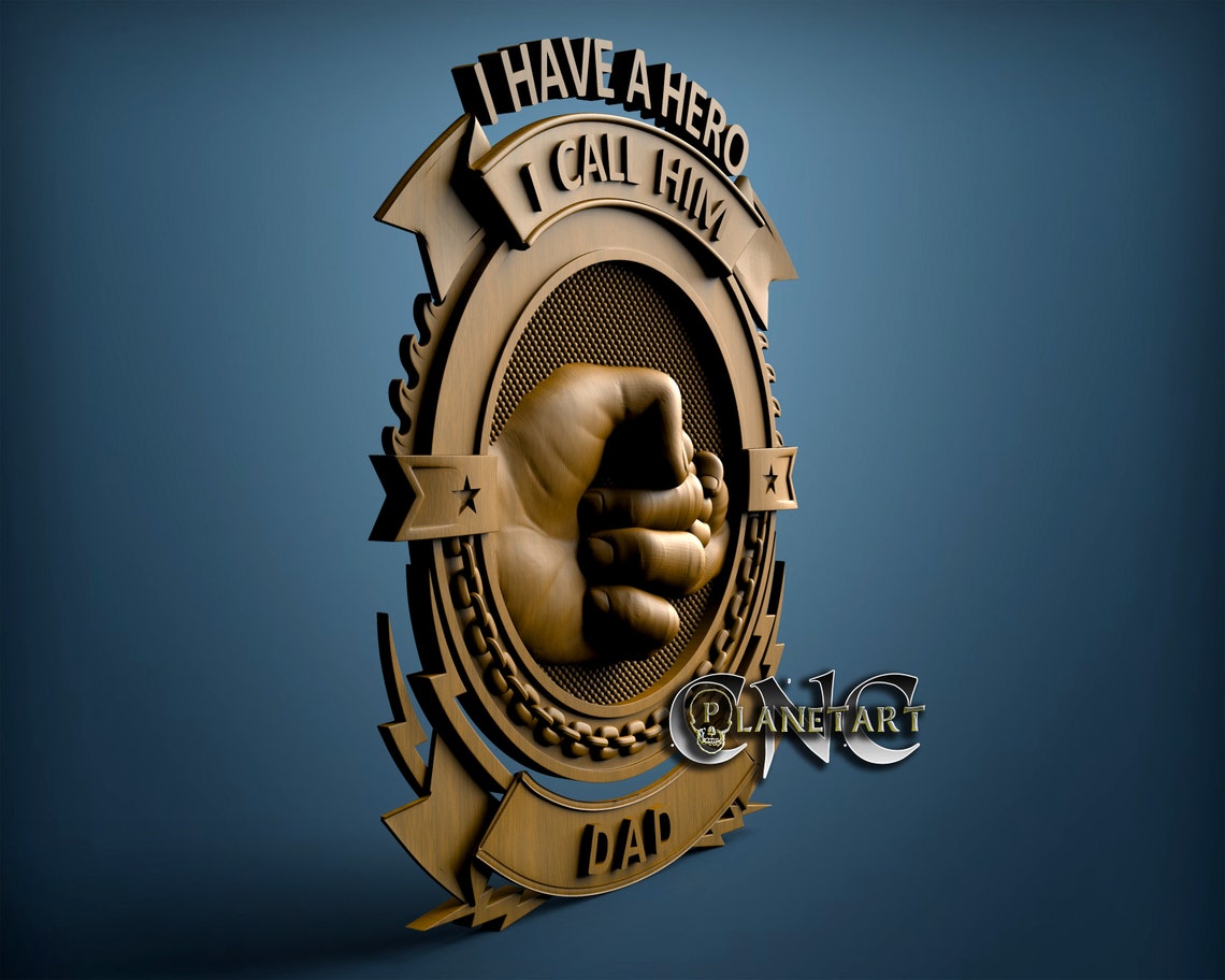 Hero Dad 3D STL Model CNC Router Engraver Artcam Aspire - Etsy