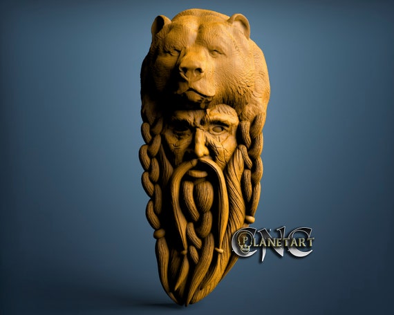 Bear and Oldman 3D STL Model CNC Router Engraver Artcam - Etsy