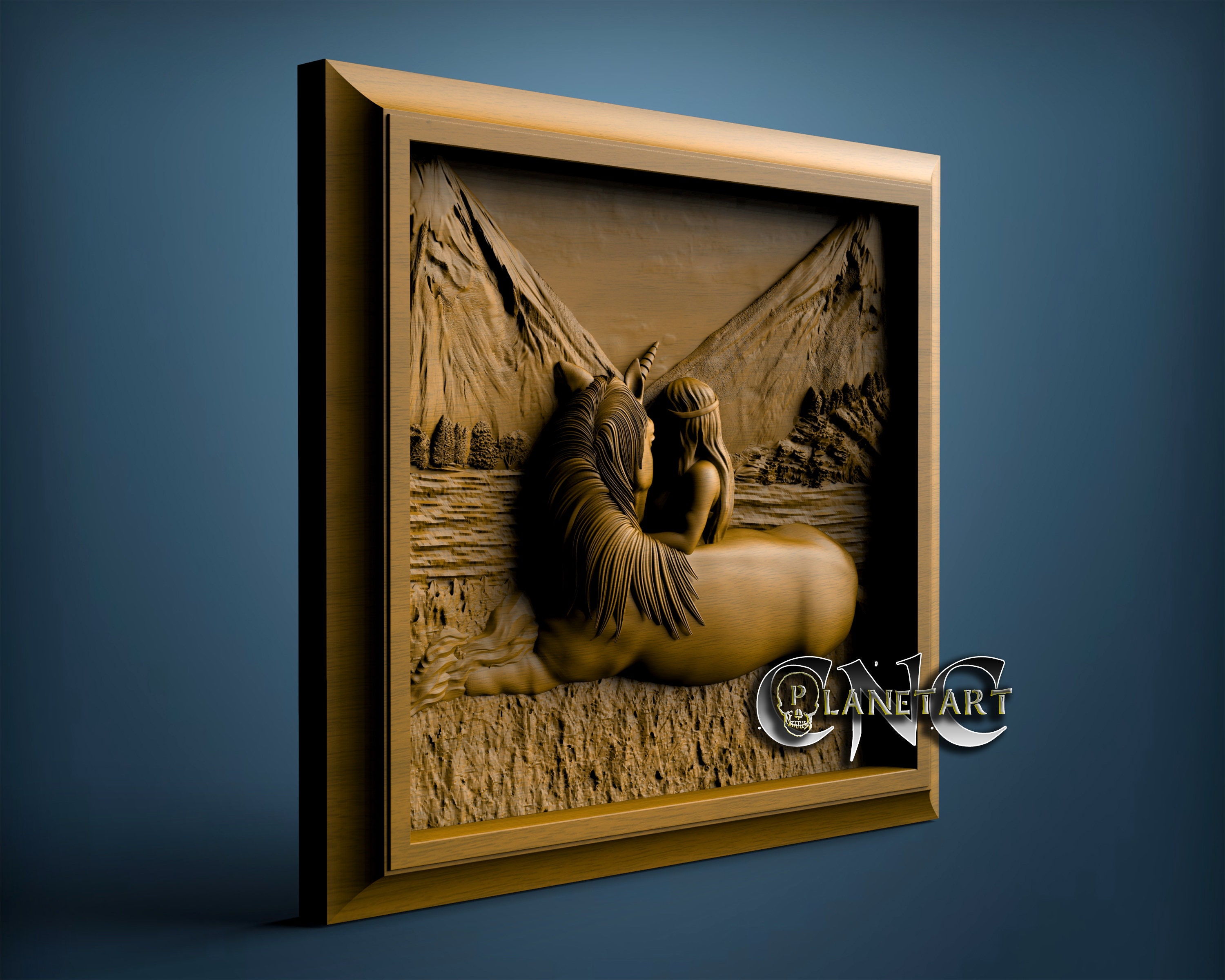 Unicorn 3d Stl Model Cnc Router Engraver Artcam Aspire Etsy