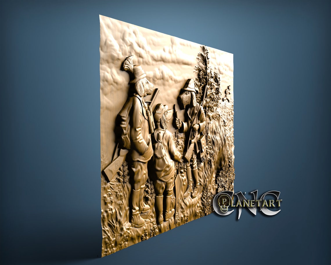 Hunting Dogs 3D STL Model CNC Router Engraver Artcam | Etsy