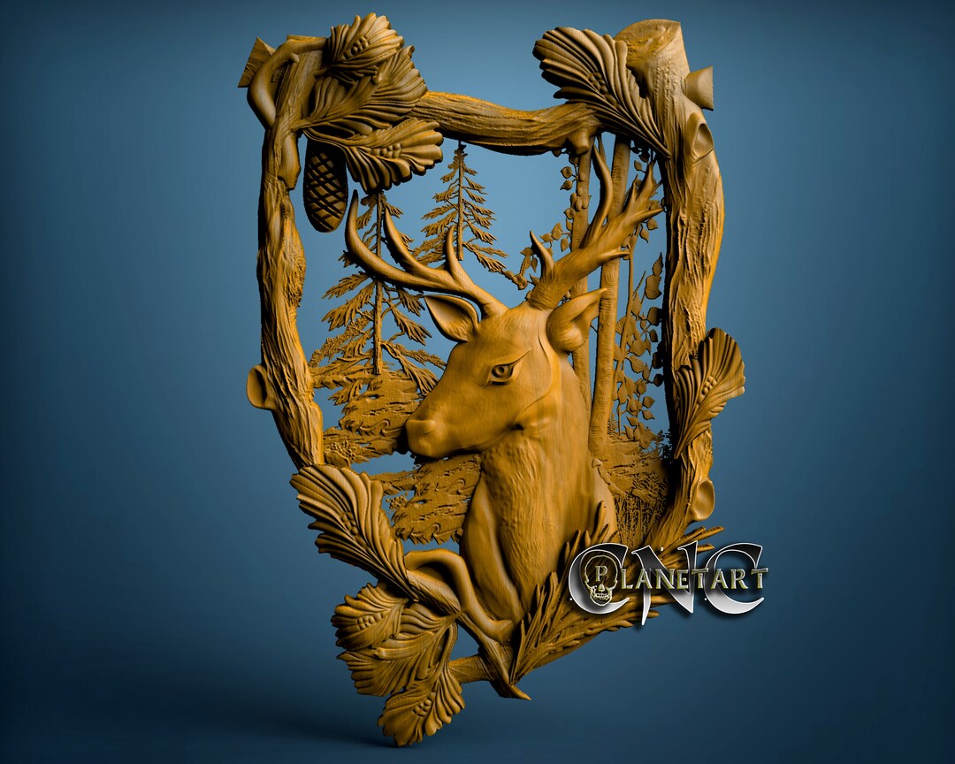 Deer, 3D STL Model, CNC Router Engraver, Artcam, Aspire, CNC Files ...