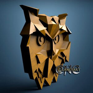 Geometrical Owl, 3D STL Model, CNC Router Engraver, Artcam, Aspire, CNC ...
