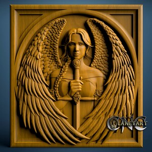 Woman Warrior Angel, 3D STL Model, CNC Router Engraver, Artcam, Aspire ...