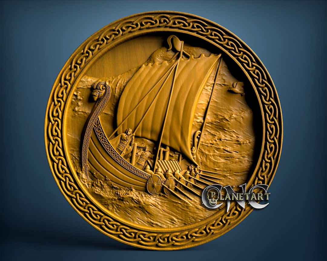 Viking Ship, 3D STL Model, CNC Router Engraver, Artcam, Aspire, CNC ...
