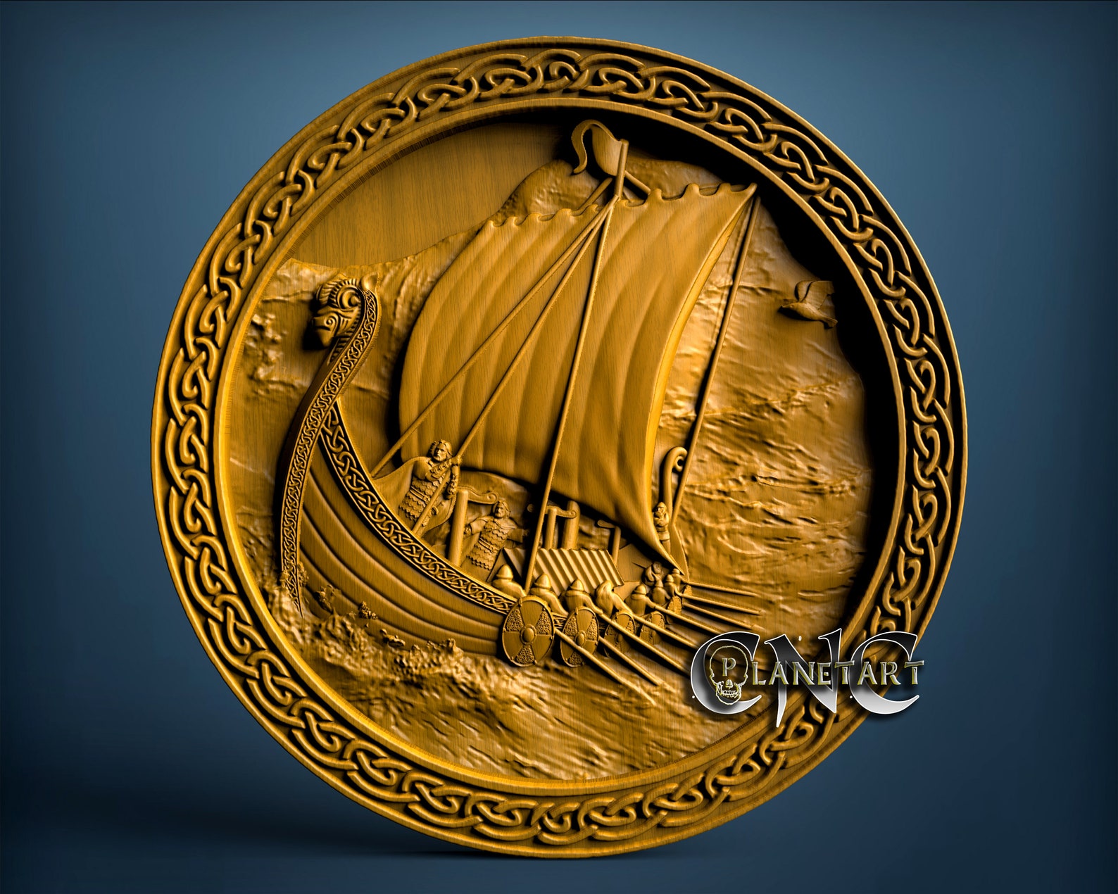 Viking Ship 3D STL Model CNC Router Engraver Artcam - Etsy