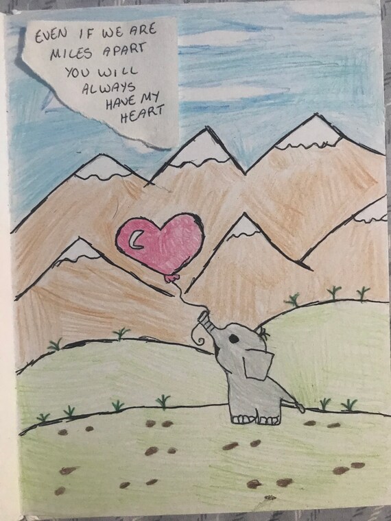 Elephant Long Distance or Sympathy Card | Etsy