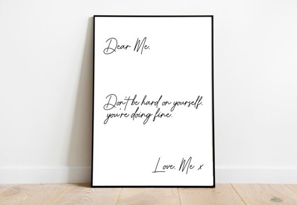 Dear Me, Love Me Quote Print Home Decor, Mono Prints, Wall Art ...