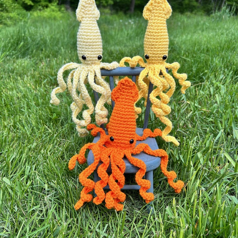 Crochet Squid Orange - Etsy