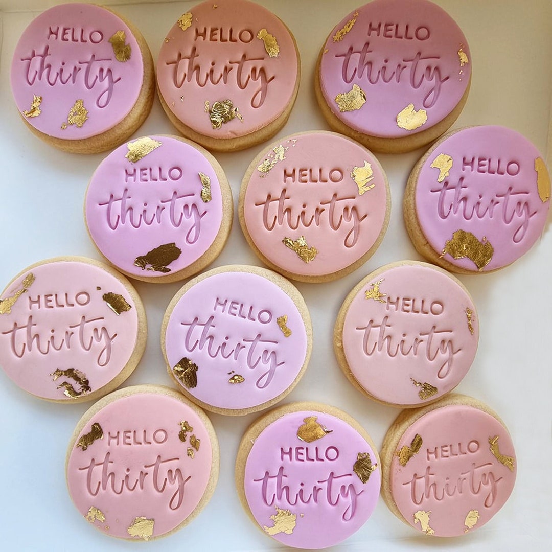 30th Birthday 'HELLO Thirty' Fondant Stamp / Embosser - Etsy