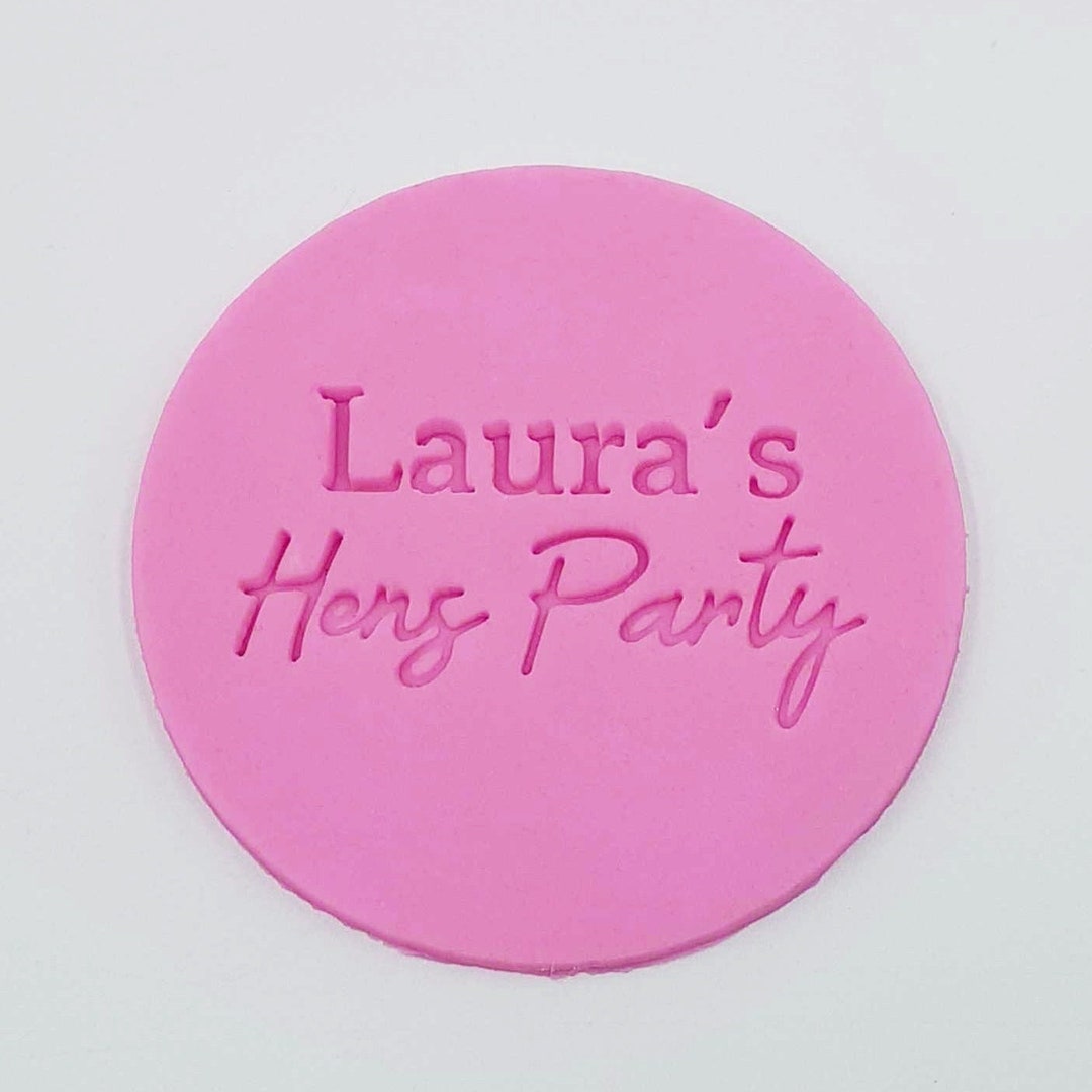 CUSTOM NAME Hens Party Bridal Shower Fondant Embosser Stamp for Cookie ...