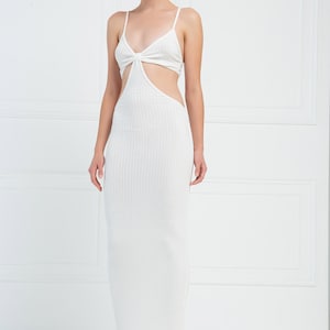 Cut out belly ribbed dress | Etsy