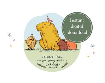 Thank You Capybara - Etsy