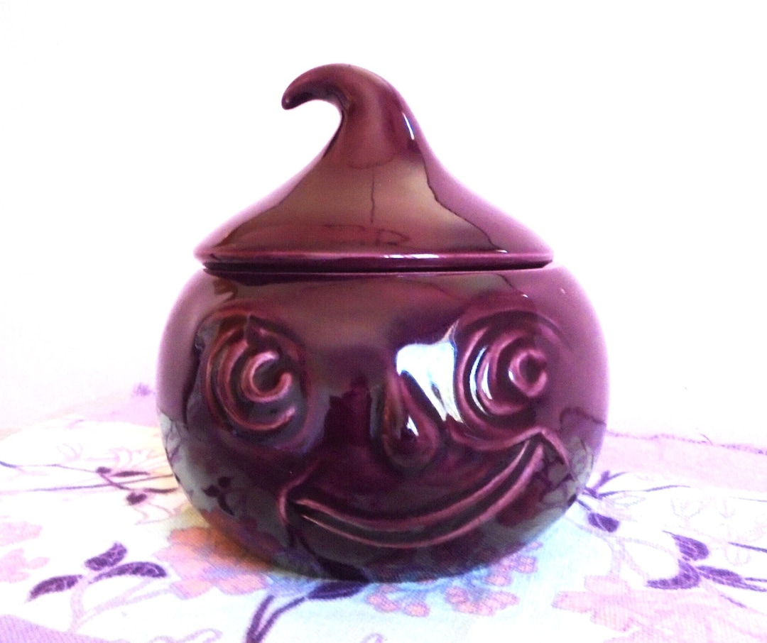 Beetroot Vintage Ceramic Jar Pot Container, Purple Novelty Item With a ...