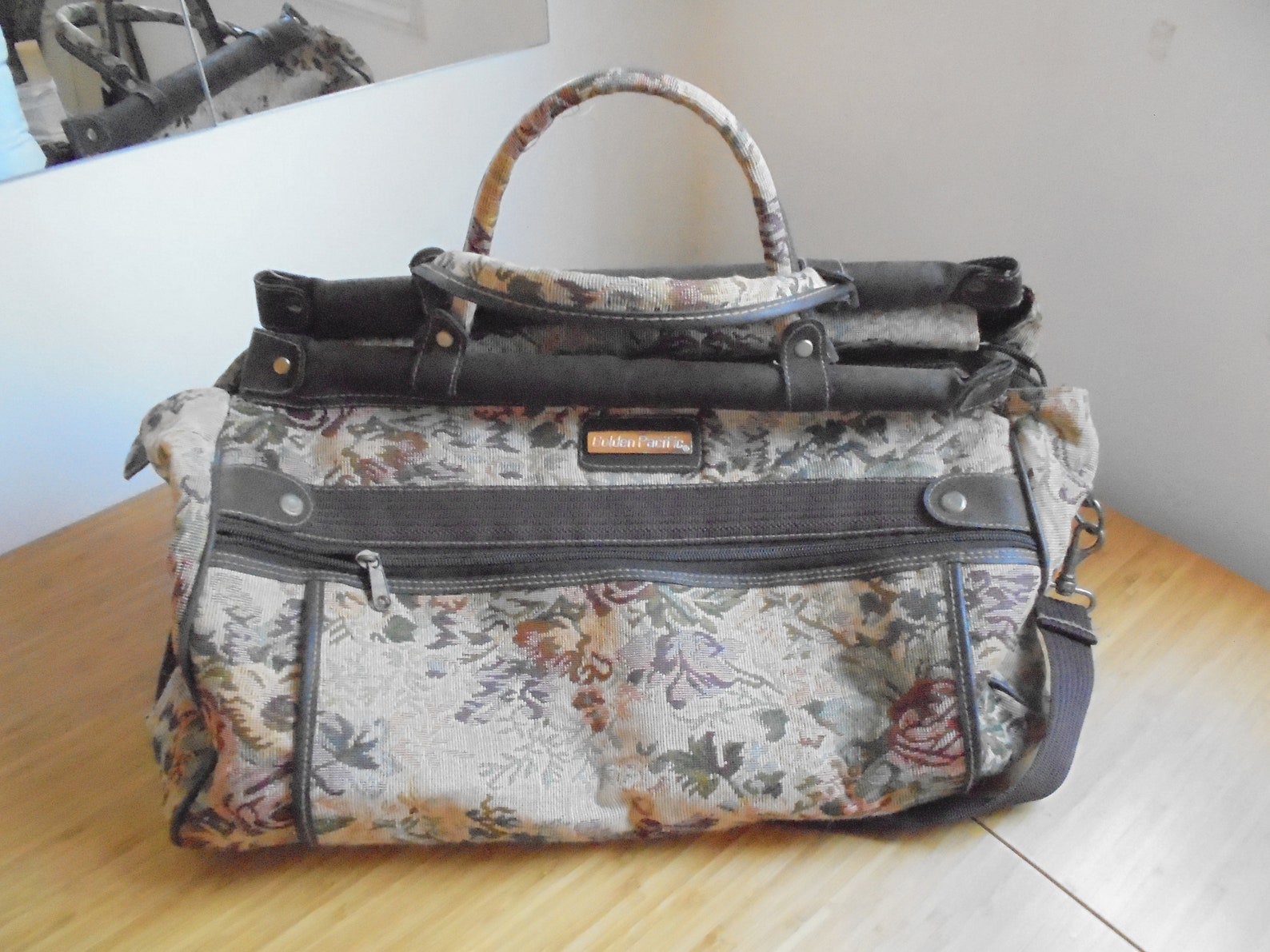 Golden Pacific Vintage Carpet Bag Floral Cottagecore Travel Holdall 70s ...