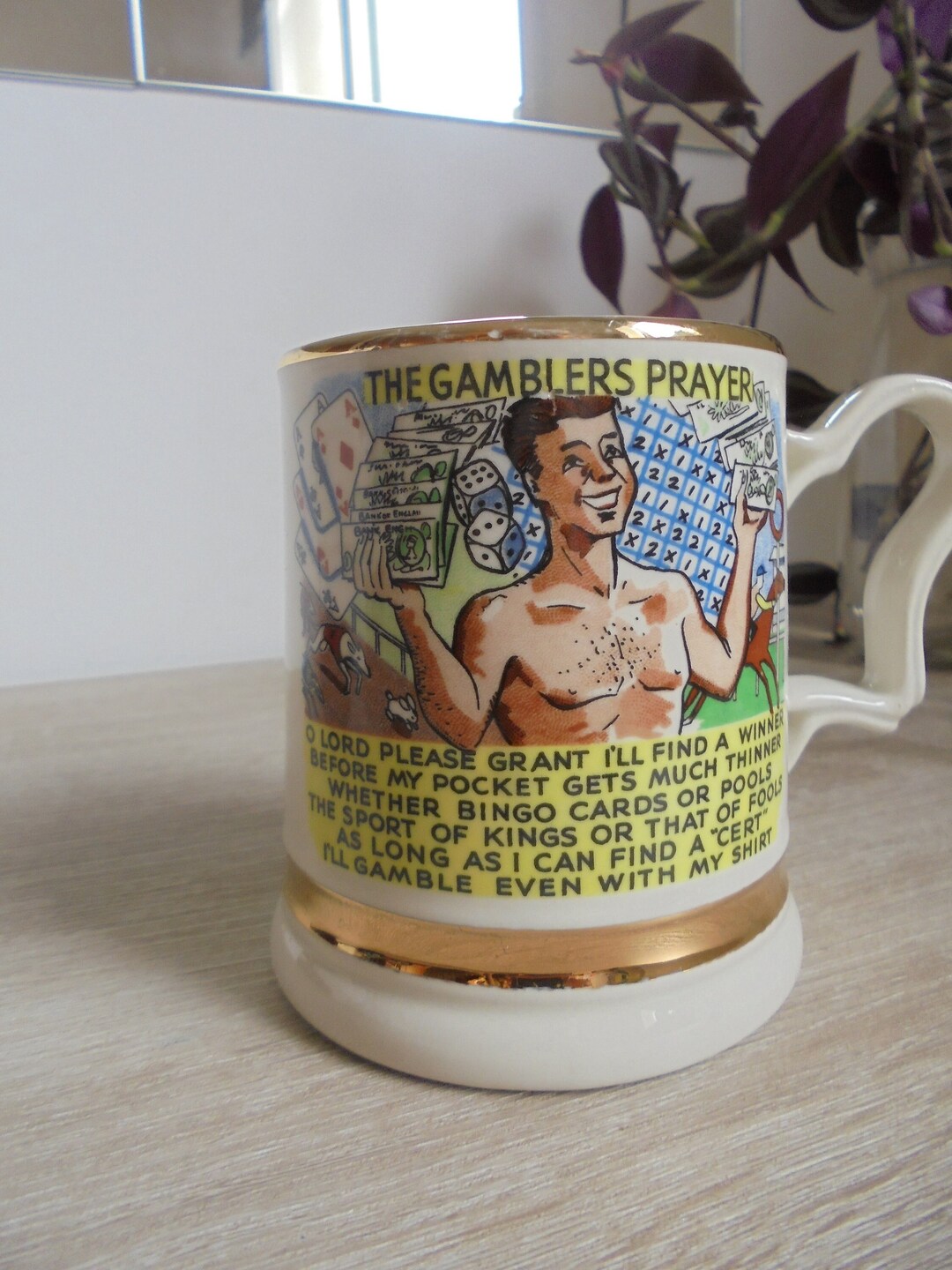 Vintage "the Gamblers Prayer" Mug, 22K Gold, Made in England - Etsy UK