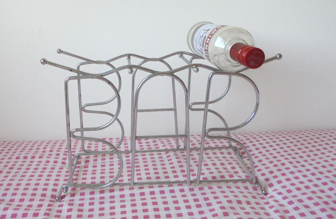 BAR Display Holder for Wine Vodka Gin, Novelty Rack Silver Stand, Large ...