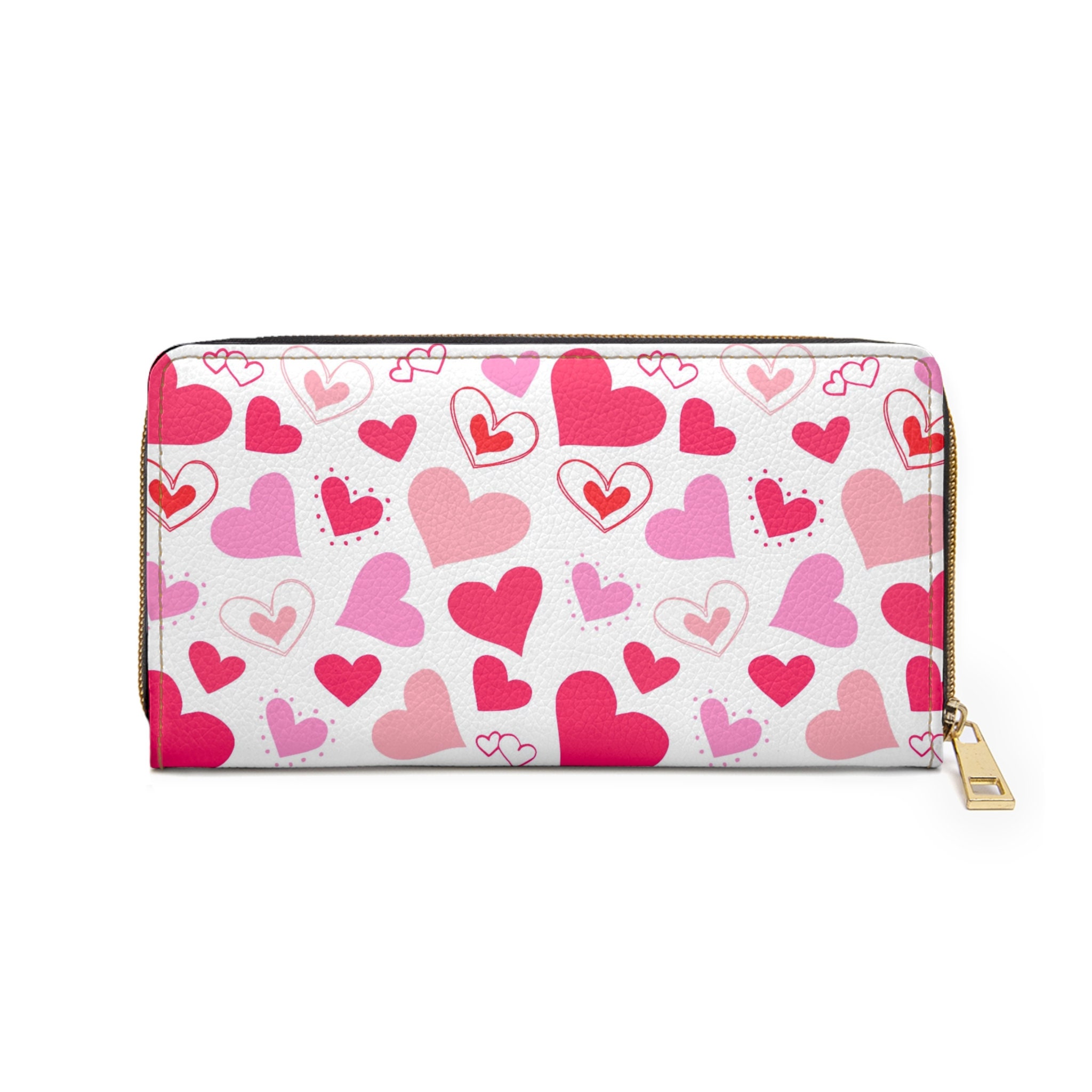 Zipper Wallet Hearts Pattern/ Girls Gift Wallet/ Valentines Gift/ Gift ...