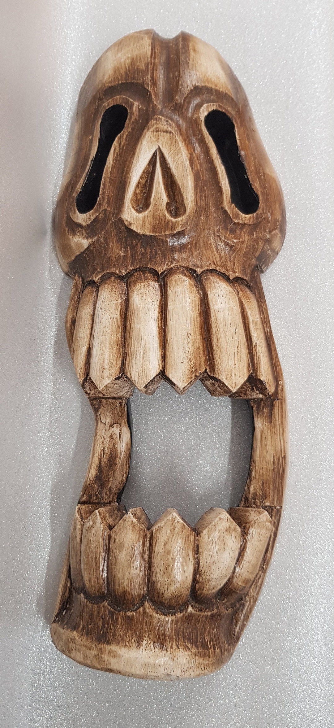 Super Spooky Wonky Wooden Skull With HUGE Teeth 33cms High - Etsy