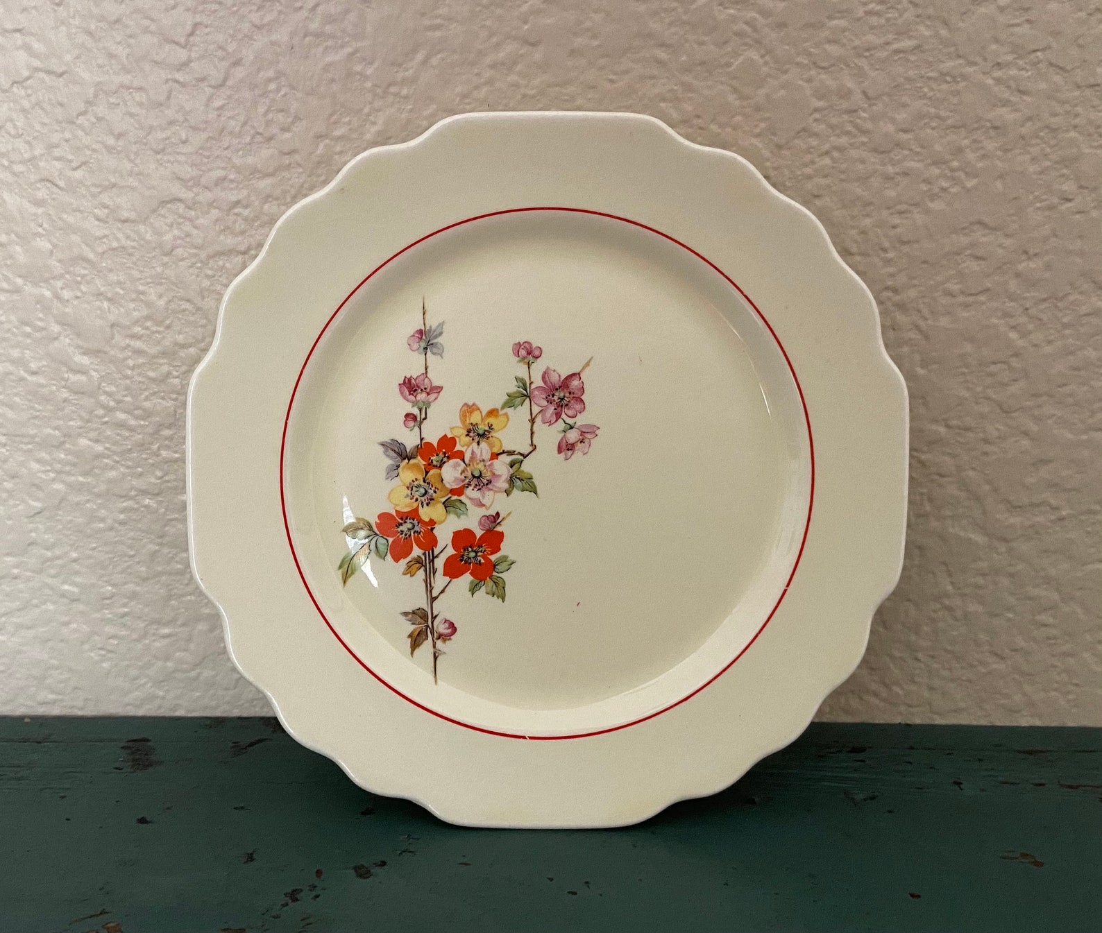 Vintage Floral Plate From W.S. George Pottery Company Lido - Etsy