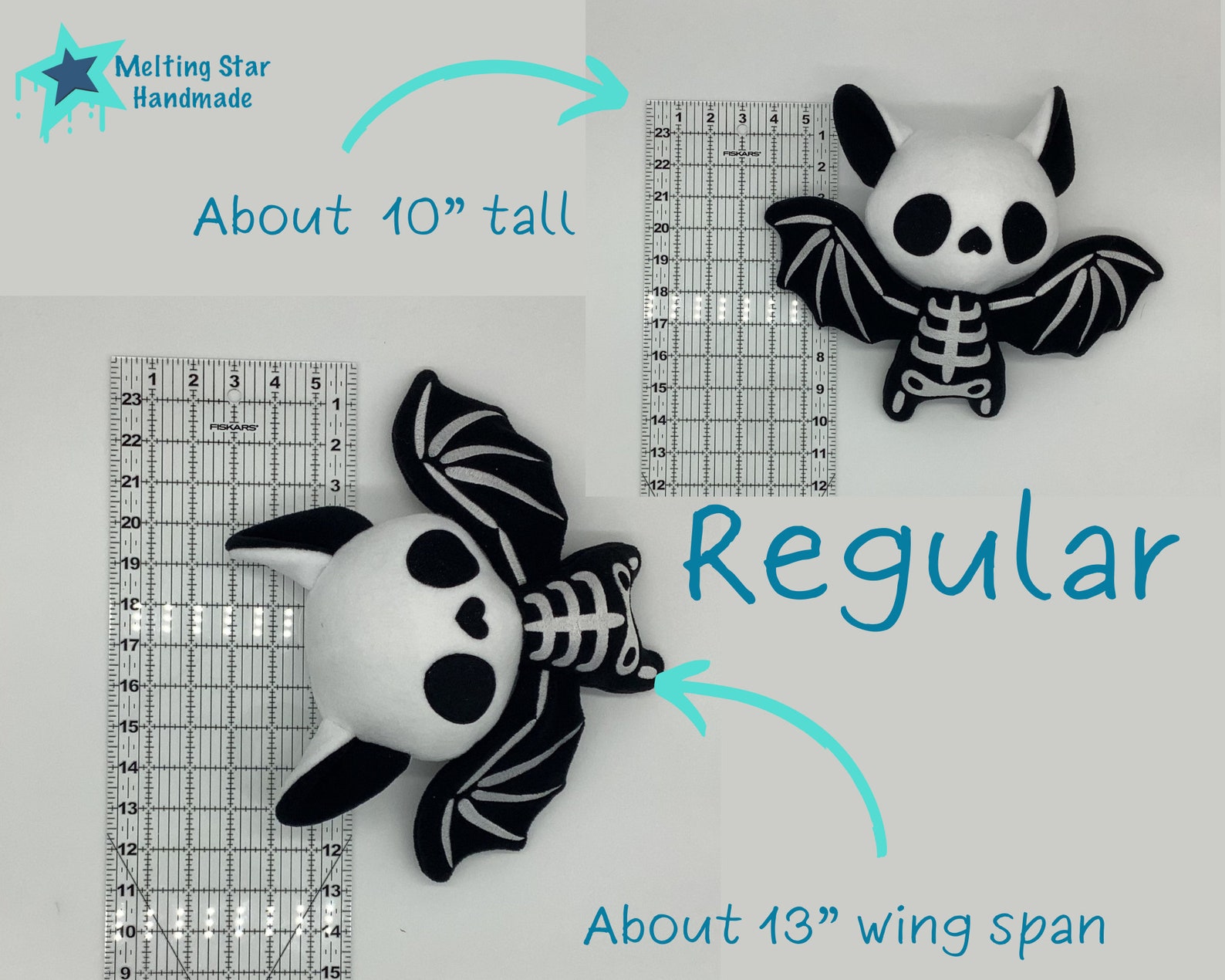 Skeleton Bat Plushy Kawaii Bat Stuffed Animal Halloween Plush - Etsy