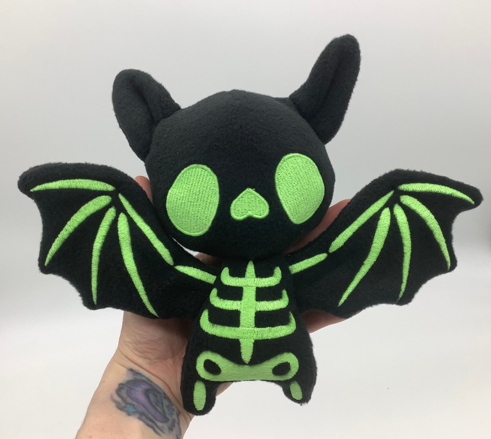 Skeleton Bat Plushy Kawaii Bat Stuffed Animal Halloween Plush Glow in ...