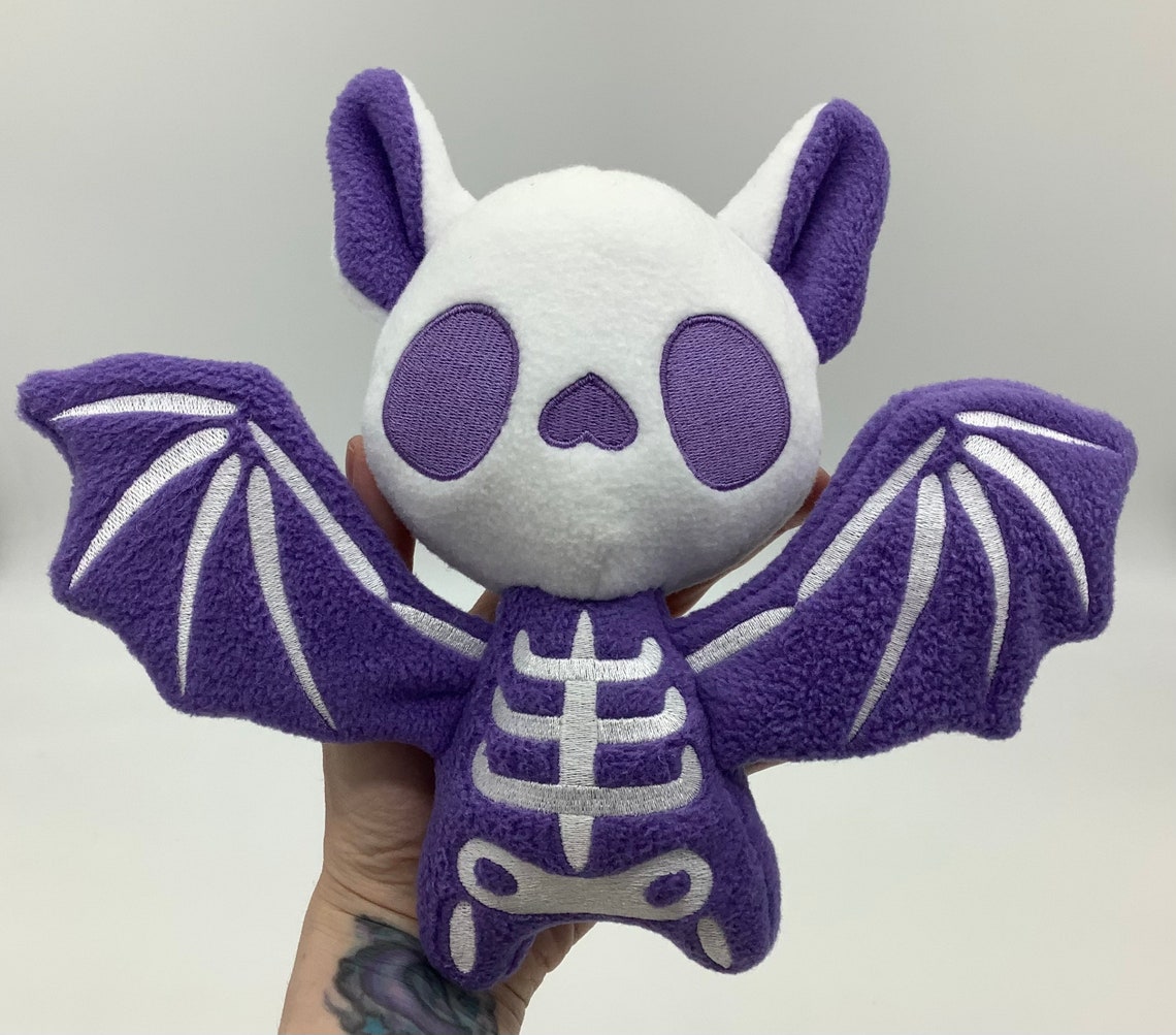 Skeleton Bat Plushy Kawaii Bat Stuffed Animal Halloween Plush - Etsy